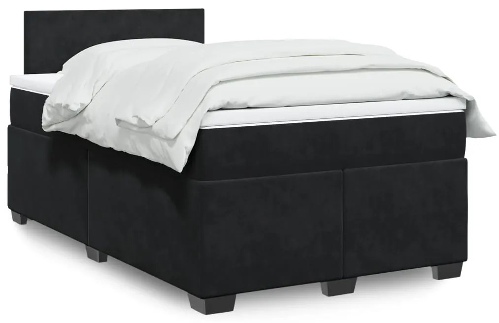 Box spring postel s matrací černá 120 x 200 cm samet 3286278
