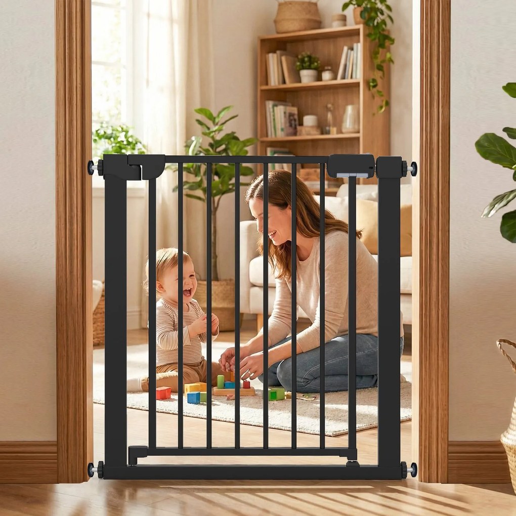 Costway Schodišťová brána bez vrtání se šířkou 75-82 cm Auto-Close