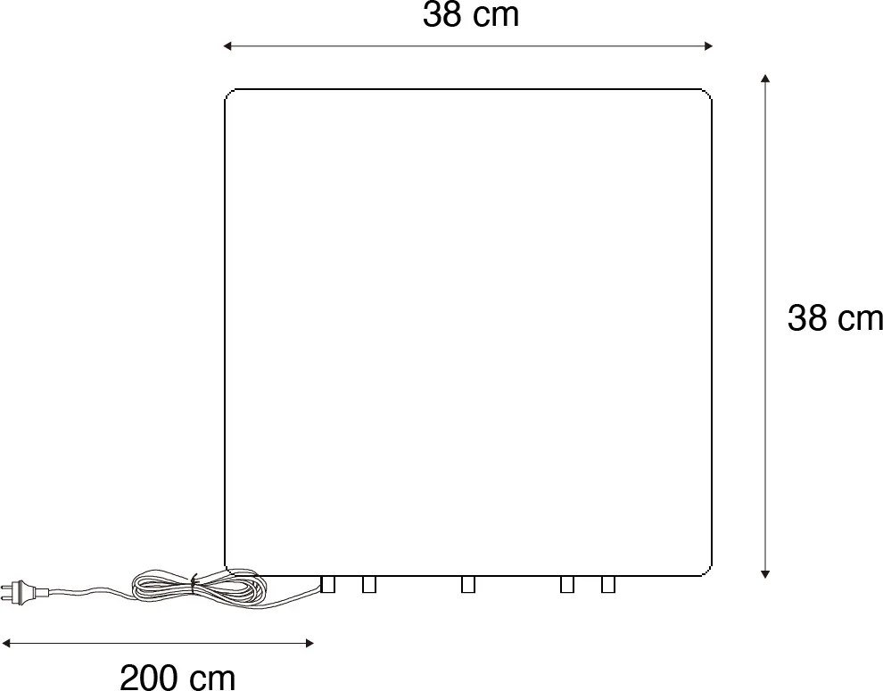Chytré venkovní svítidlo bílé 38 cm čtvercové vč. LED A60 IP44 - Nura