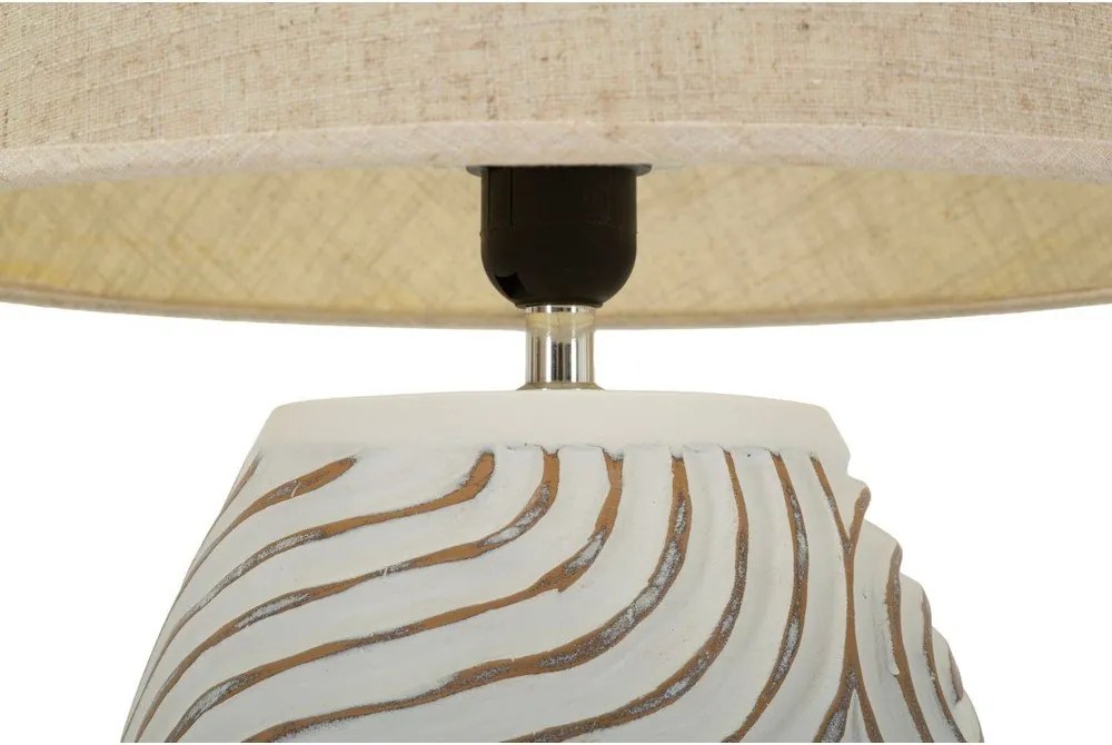 Krémová stolní lampa z polyresinu s textilním stínidlem (výška 55 cm) Oblix – Mauro Ferretti