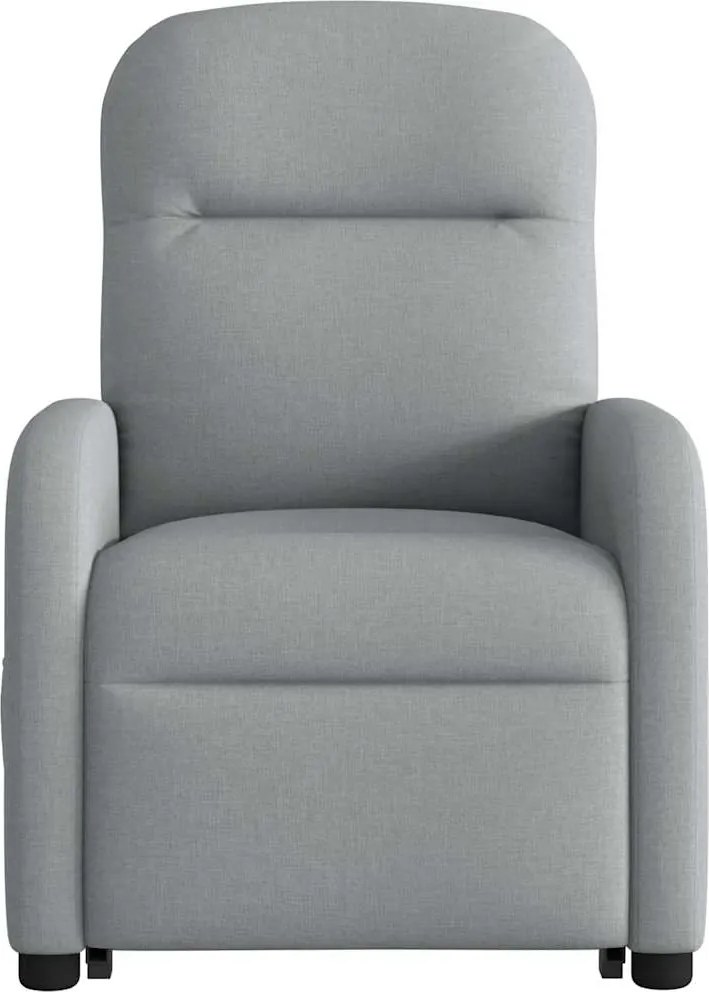 Elektrické zvedací polohovací křeslo světle šedé textil 3302992