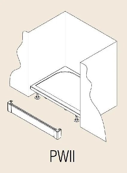 RONAL Marblemate - Hliníkový přední panel pro obdélníkovou vaničku, I-panel, 1 strana, 700 mm - vanička černá matná PWII07006