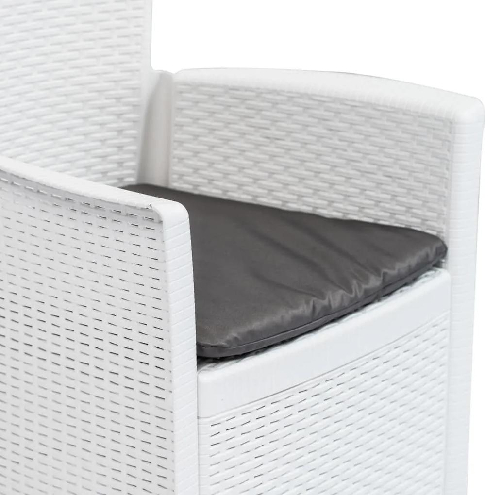 vidaXL Zahradní židle 2 ks + podušky plastové ratanový vzhled [45598] Barva: Bílá