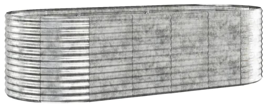 vidaXL Vyvýšený záhon práškově lakovaná ocel 249x100x68 cm stříbrný