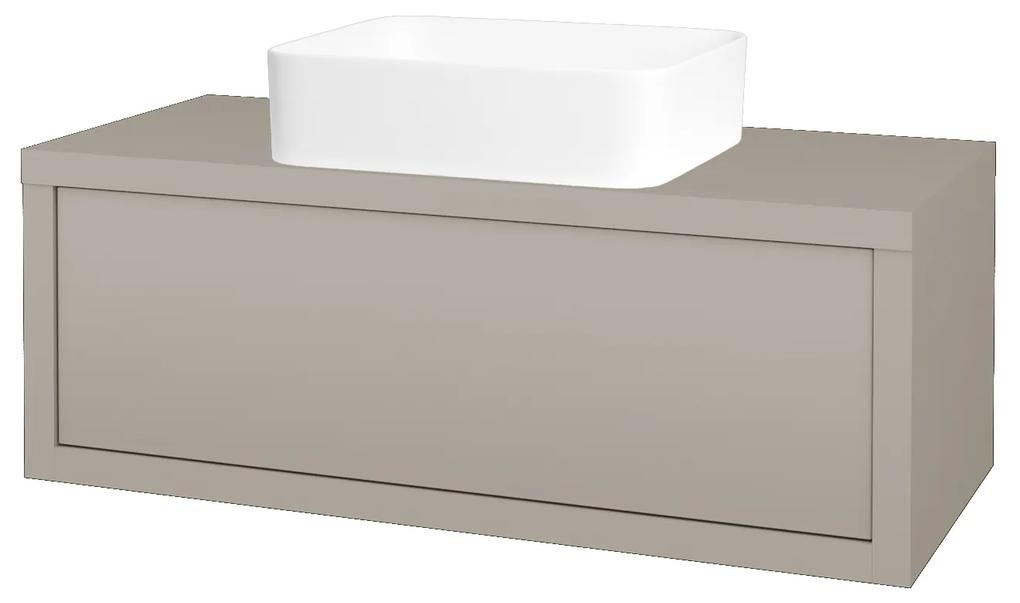 Dřevojas Koupelnová skříň STORM SZZ 100 (umyvadlo Joy) Varianta: D06 Ořech / L01 Bílá vysoký lesk