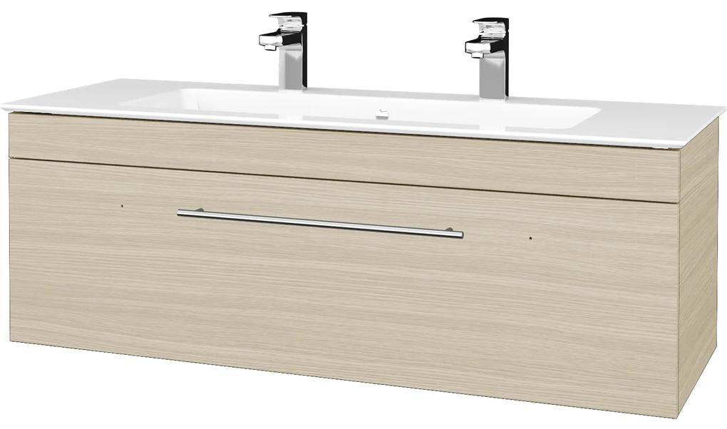 Dřevojas Koupelnová skříň ASTON SZZ 120 Varianta: N01 Bílá lesk / Úchytka T07 / D02 Bříza