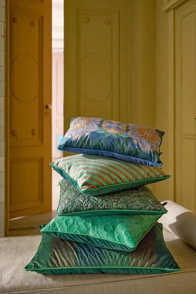Pip Studio dekorační polštář Quilted Daisy 50x50 cm, zelený (Dekorační polštář s výplní)