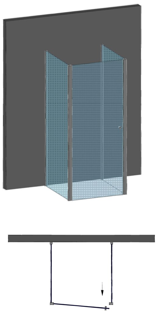 ARTTEC Sprchový kout nástěnný jednokřídlý MOON B 1 čiré sklo 70 - 75 x 86,5 - 88 x 195 cm