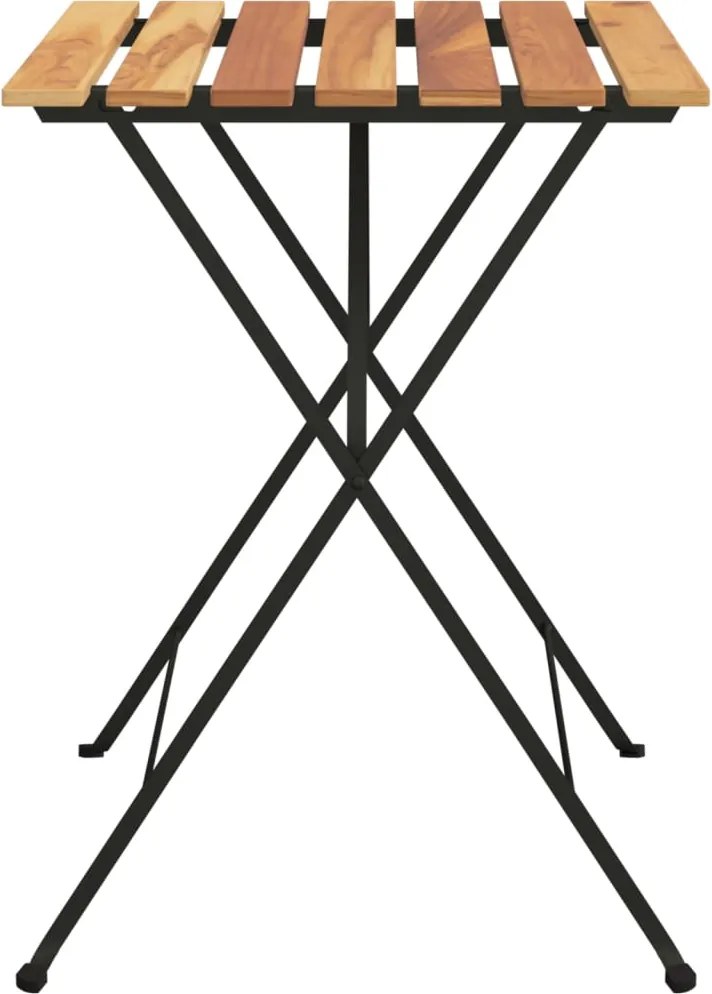 Skládací bistro stůl 55 x 54 x 71 cm masivní teak a ocel 319978