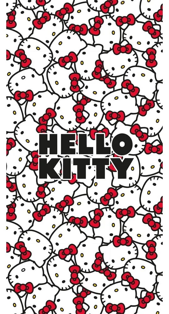 Červená/bílá bavlněná dětská osuška 70x140 cm Hello Kitty – Jerry Fabrics