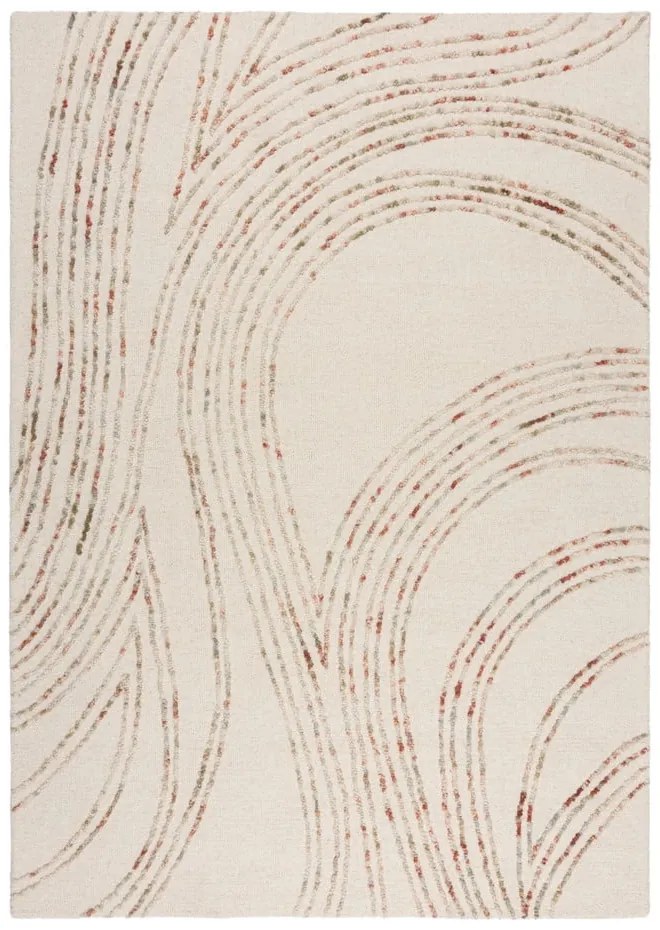 Oranžový/krémový vlněný koberec 120x170 cm Abstract Swirl – Flair Rugs