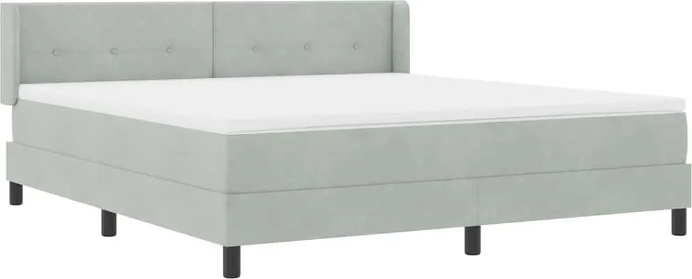 Postel s boxspringem s čelo Světle šedá 200 x 180 cm samet 3341480