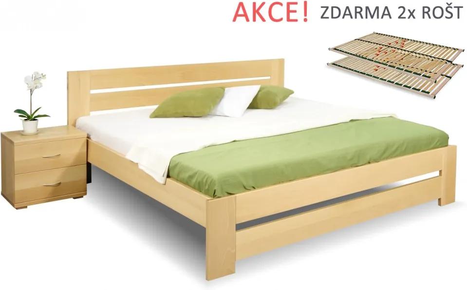 Manželská postel s rošty Berni, , masiv buk , 160x200 cm