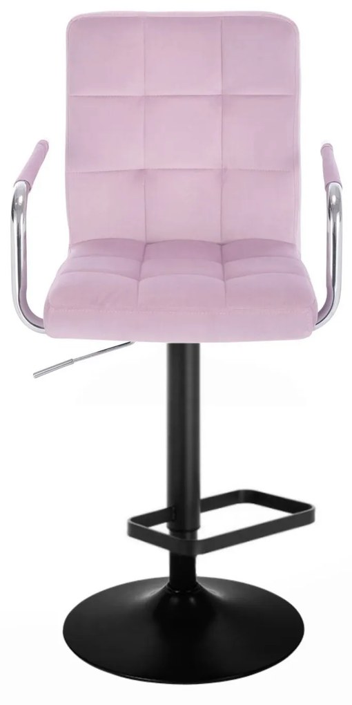LuxuryForm DESIGN Barová židle VERONA VELUR na černé kulaté podstavě - levandule
