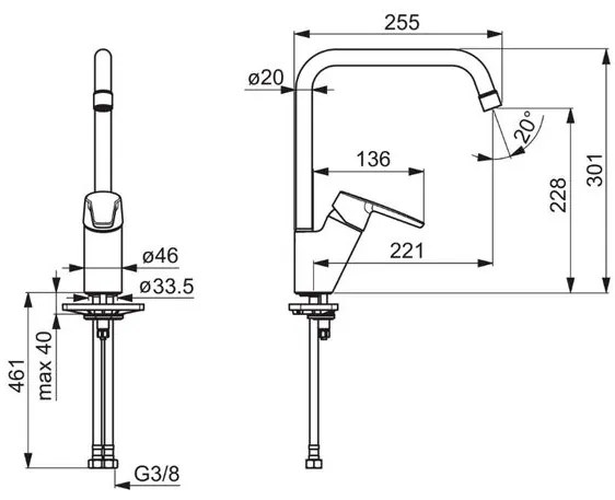 Hansa Polo Dřezová baterie 52702293