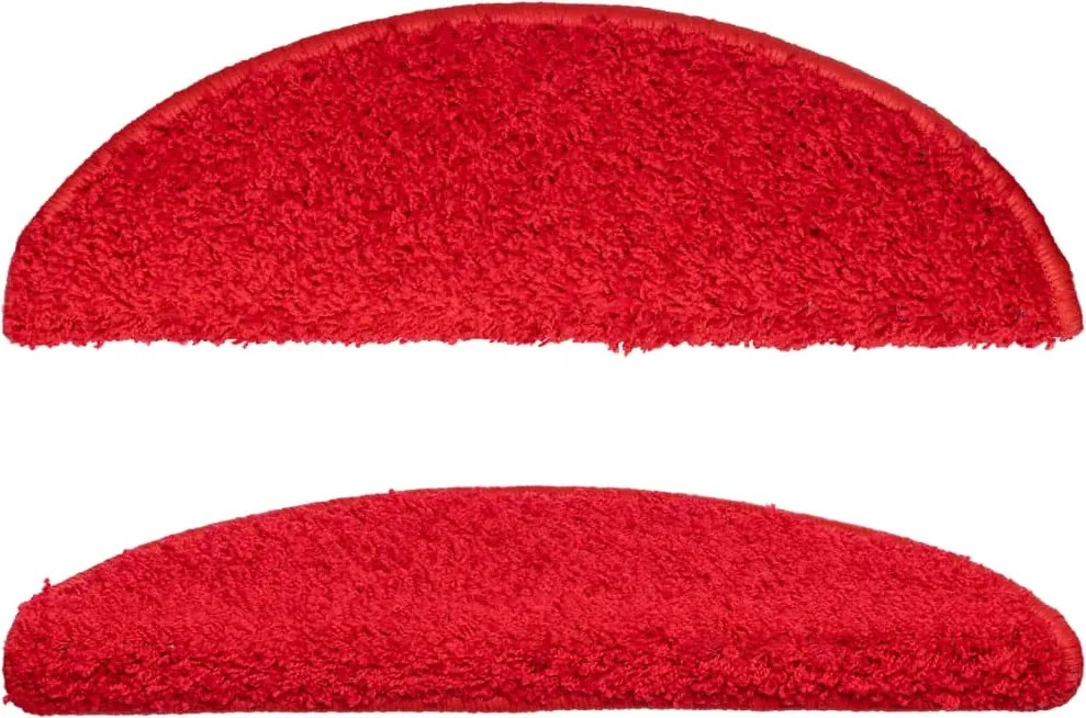 Schodové rohože 15 ks 56 x 17 x 3 cm červené, půlkulaté 133899