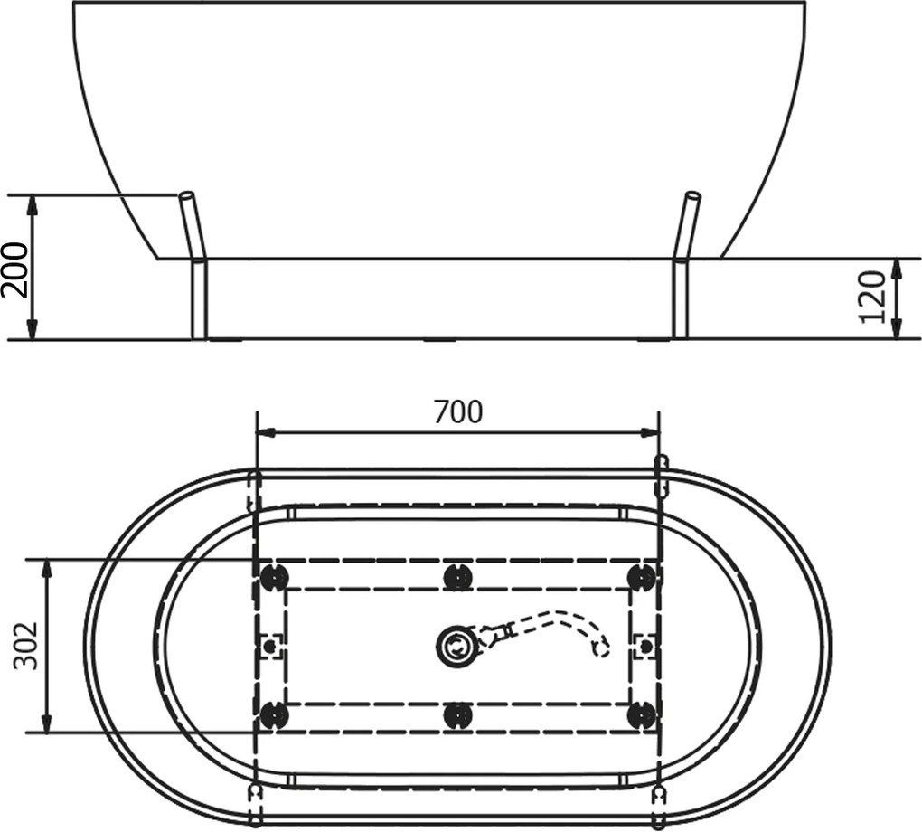Polysan REDUTA 150 x 75 cm 72830W konstrukce pro vanu bílá Koupelny Bernold