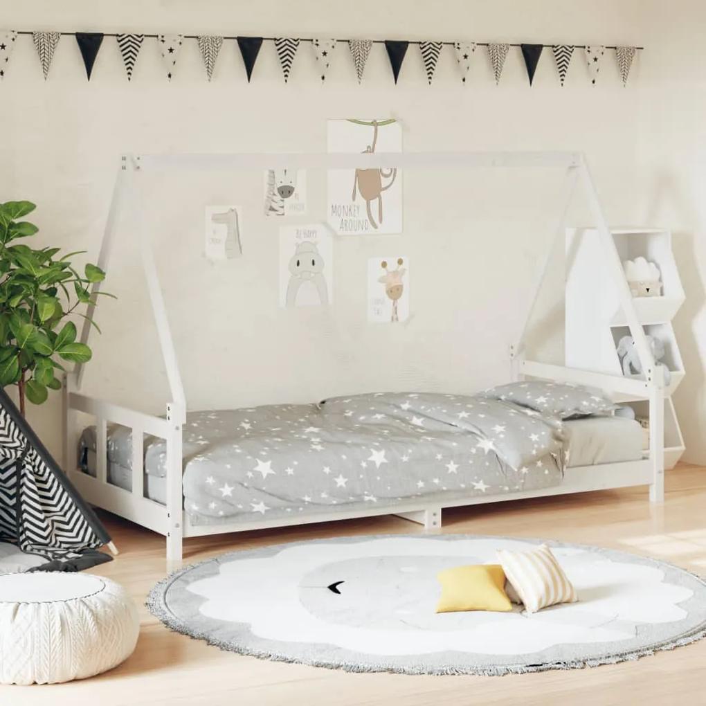 Dětská postel bílá 90 x 190 cm masivní borové dřevo - Default Title