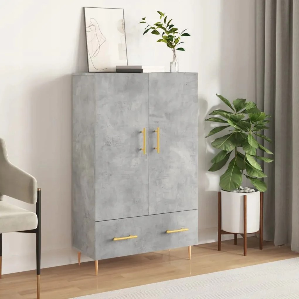 Fionshop 263911978 Skříň highboard betonově šedá 69,5x31x115 cm kompozitn