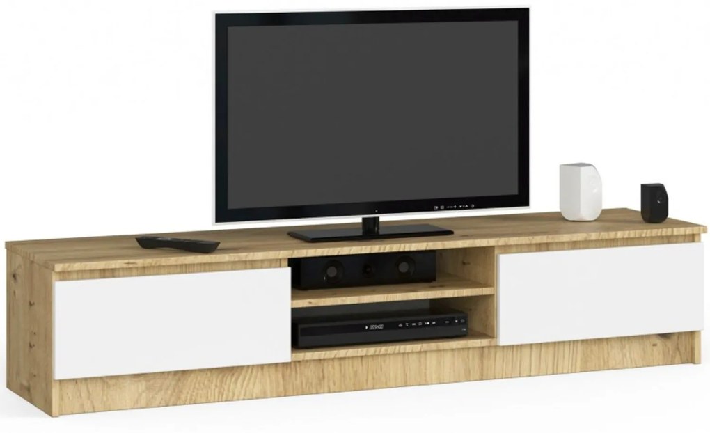 Televizní stolek RTV 160 - dub artisan/bílá