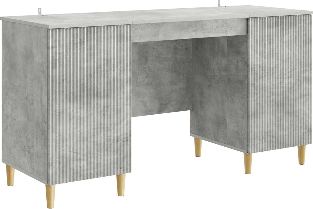 Stůl s policí Betonově šedá 142,5 x 50 x 75 cm Kompozitní dřevo 3414597