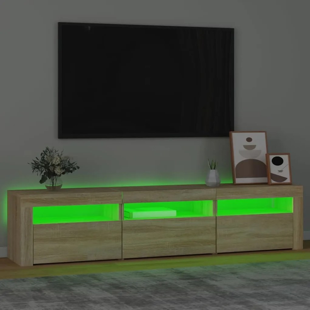 TV skříňka s LED osvětlením dub sonoma 180x35x40 cm 3152756
