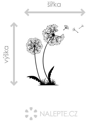 Pampelišky samolepky na zeď 47 x 50 cm