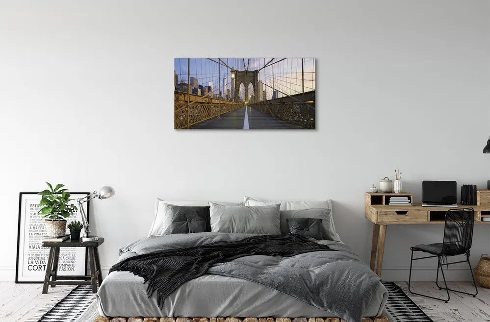 Obrazy na plátně Sloupec most slunce 125x50 cm