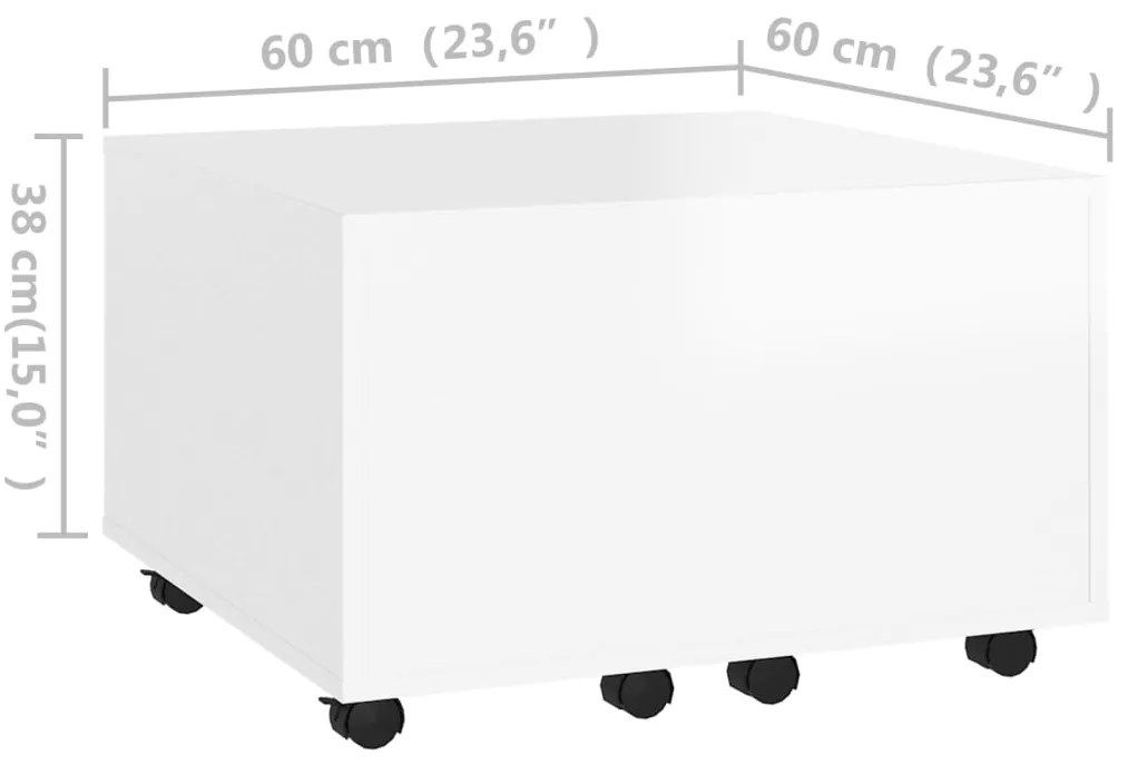 vidaXL Konferenční stolek bílý 60 x 60 x 38 cm dřevotříska
