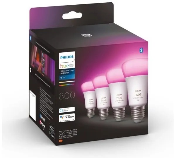 SADA 4x LED Stmívatelná žárovka Philips Hue WACA E27/6,5W/230V 2000-6500K