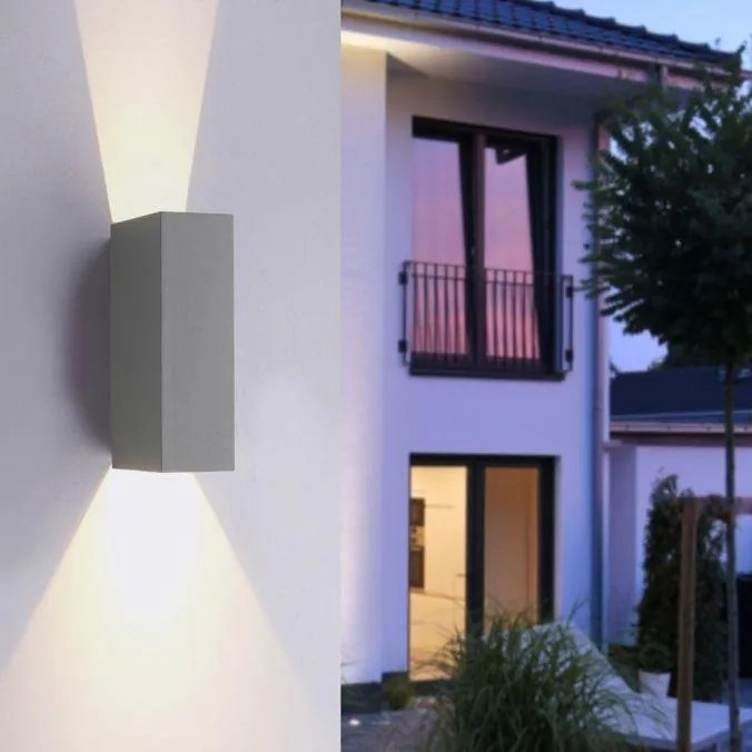 PN 9467-15 BLOCK LED venkovní nástěnné svítidlo šedá IP54 3000K - PAUL NEUHAUS