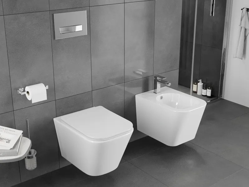 Mexen Teo, závěsná WC mísa 510x345x340 mm, Rimless Tornádo, bílá lesklá, 3385XX00T