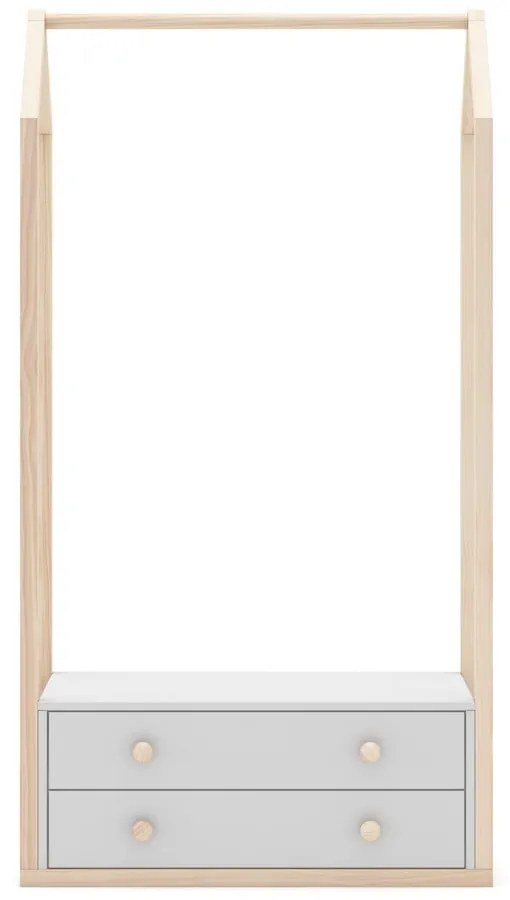 Bílá otevřená dětská šatní skříň 80x170 cm Esteban – Marckeric