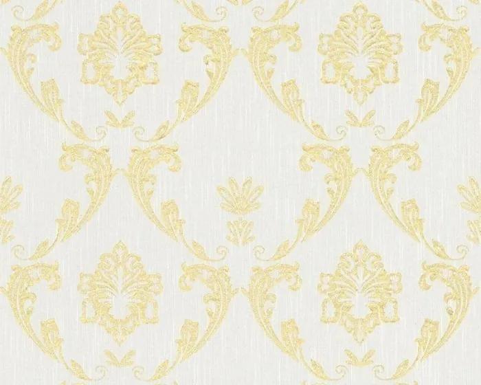 A.S. Création | 30658-1 tapety na zeď Metallic Silk | 0,53 x 10,05 m | bílá,  zlatá