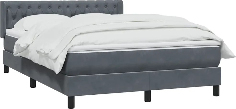 Box spring postel s matrací tmavě šedá 160x210 cm samet 3318370