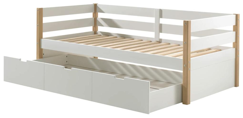 Dětská postel margo 90 x 200 cm se šuplíkem bílá MUZZA