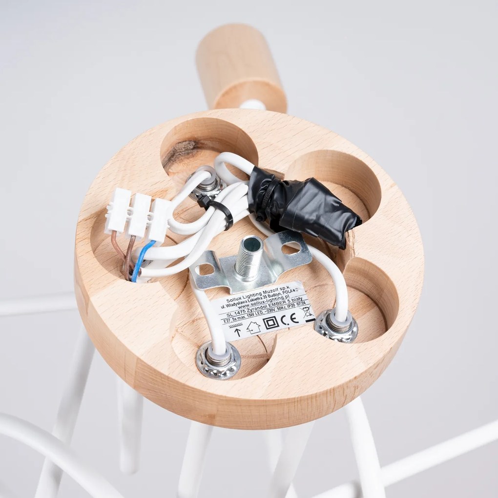 Sollux Lighting Lustr EMBER 5 bílý