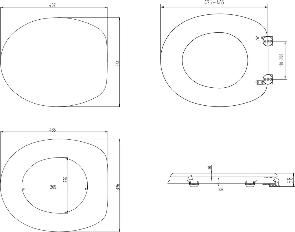 Aqualine, FUNNY WC sedátko s potiskem mořská hvězda, bílá, HY1185