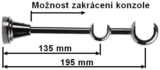 GARNÝŽE-HEBR Garnýž Cylinder onyx dvojitá 120 cm