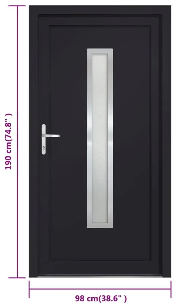 Vchodové dveře antracitové 98 x 190 cm PVC,  3187898