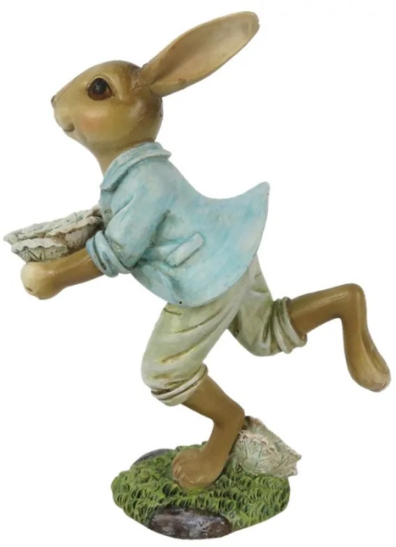 Dekorace běžící králík – 11x6x15 cm
