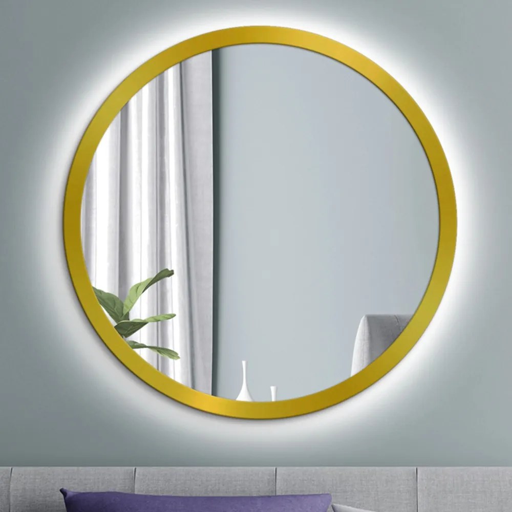 Zrcadlo Balde Gold LED Rozměr: Ø 110 cm