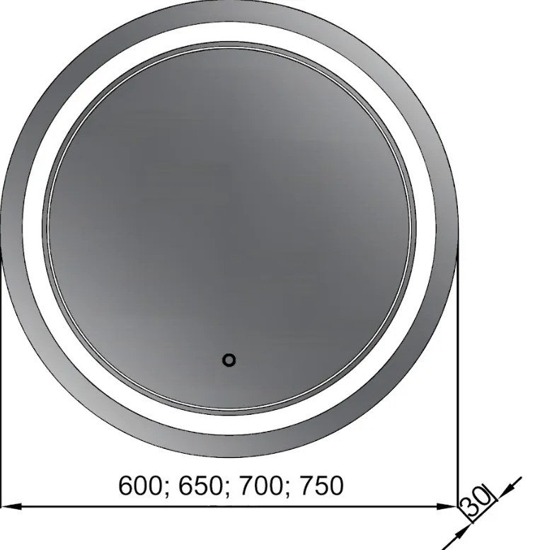Lavedo Kolo 65 touch control koupelnové zrcadlo s LED podsvícením
