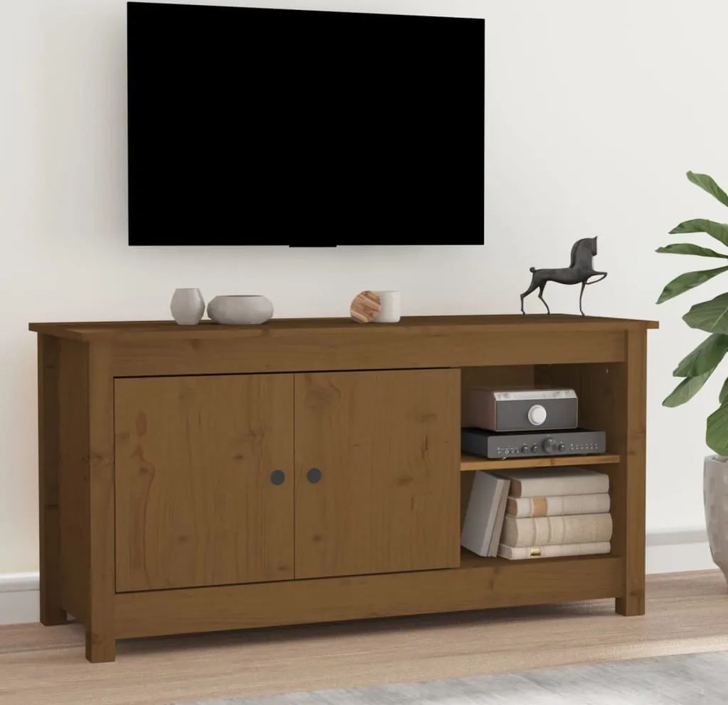 vidaXL TV skříňka 103 x 36,5 x 52 cm masivní borové dřevo [814589] Barva: Přírodní