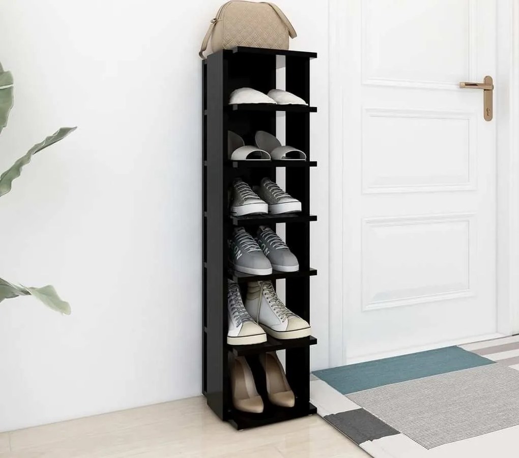 vidaXL Botník 27,5x27x102 cm kompozitní dřevo [808487] Barva: šedá sonoma