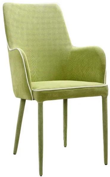 Jídelní židle Ambra, zelená manžestrová látka