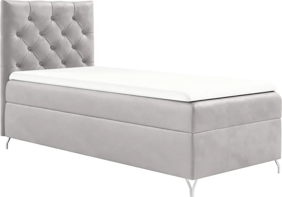 Boxspringová postel, 90x200, světle šedá látka Velvet, levá, GULIETTE + dárek