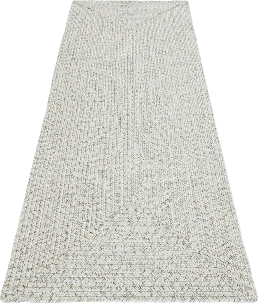 Kusový koberec Braided 105553 Light Melange – na von aj na doma, 80x200, biela, chodba / predsieň, Hanse Home