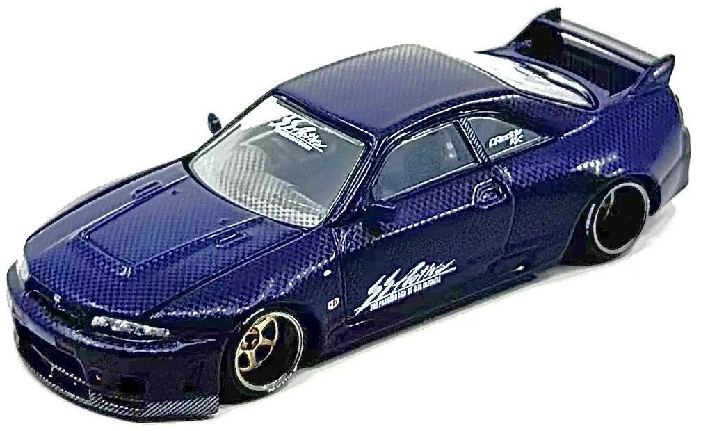 Mini gt nissan skyline gt-r (r33) active carbon r v2 1995 kaido house 1:64