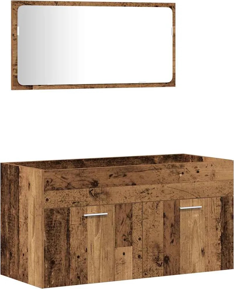 4dílná koupelnová sestava old wood kompozitní dřevo 3328595